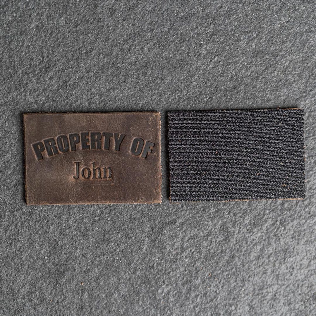 Personalized Leather Patch With Optional Hook and Loop Fastener ...
