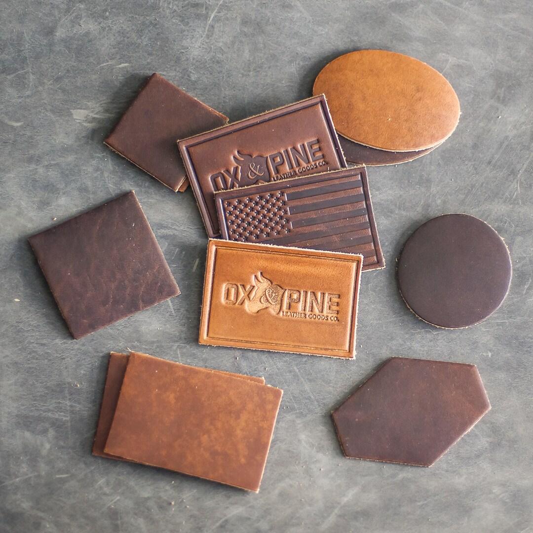Personalized Leather Patch Custom With Logo Text or - Etsy