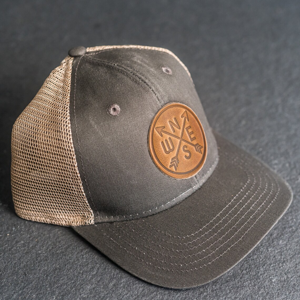 Compass Rose Ponytail Hat | Leather Patch Ponytail Style Hats ...