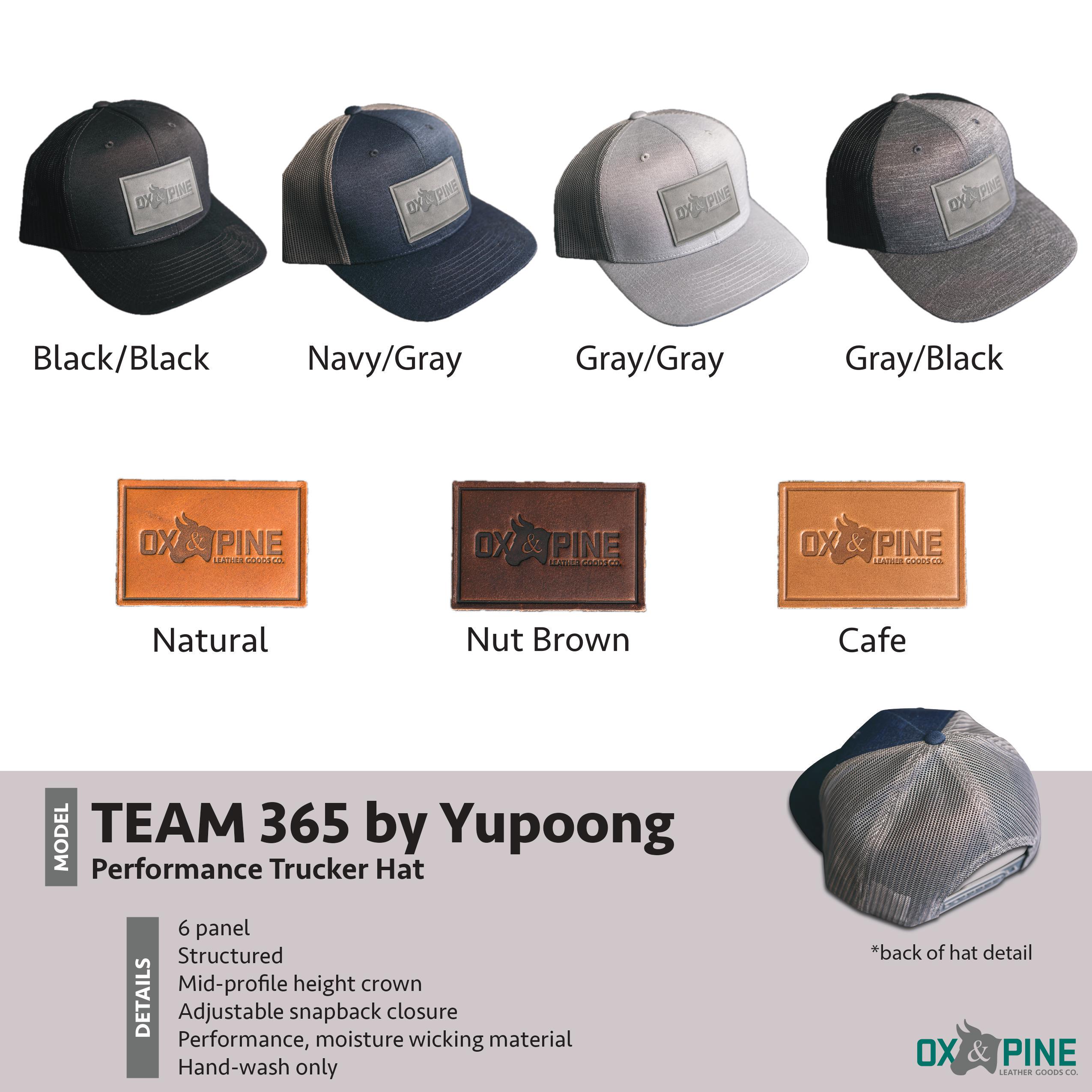 Compass Rose Performance Trucker Hat | Leather Patch Performance Style ...