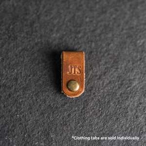 Personalized Leather Clothing Tabs W/ Chicago Screw | Customized W/ 1-3 ...