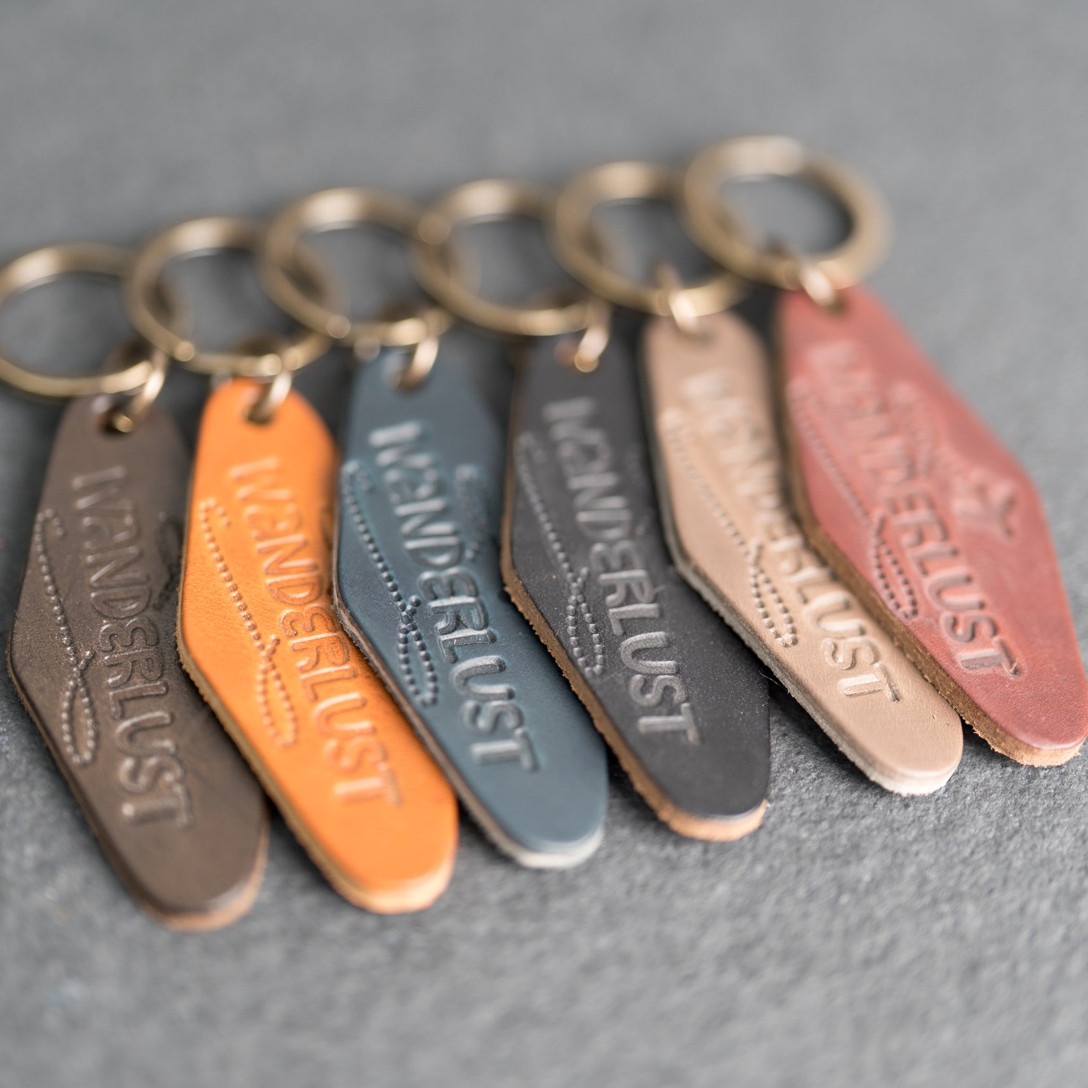 Personalized Leather Keychain Motel Key Shape Key Ring Fob With Design ...