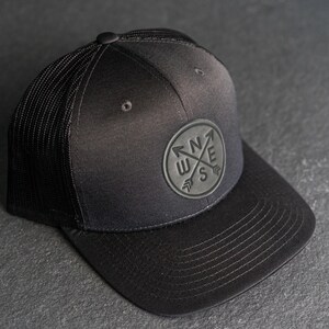 Compass Rose Performance Trucker Hat | Leather Patch Performance Style ...
