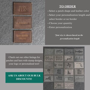 Personalized Leather Patch | Custom With Logo, Text, or Initials ...