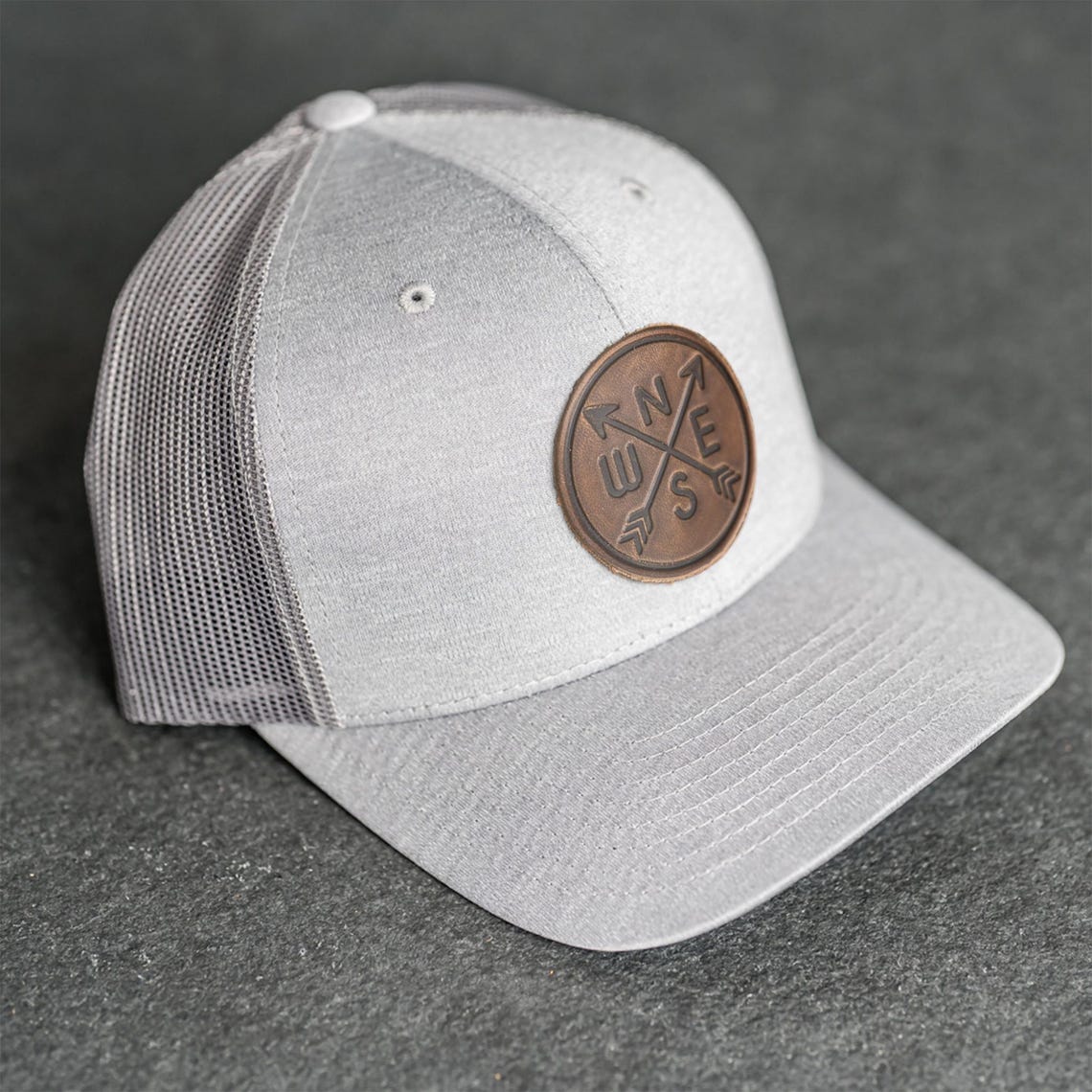 Compass Rose Performance Trucker Hat | Leather Patch Performance Style ...