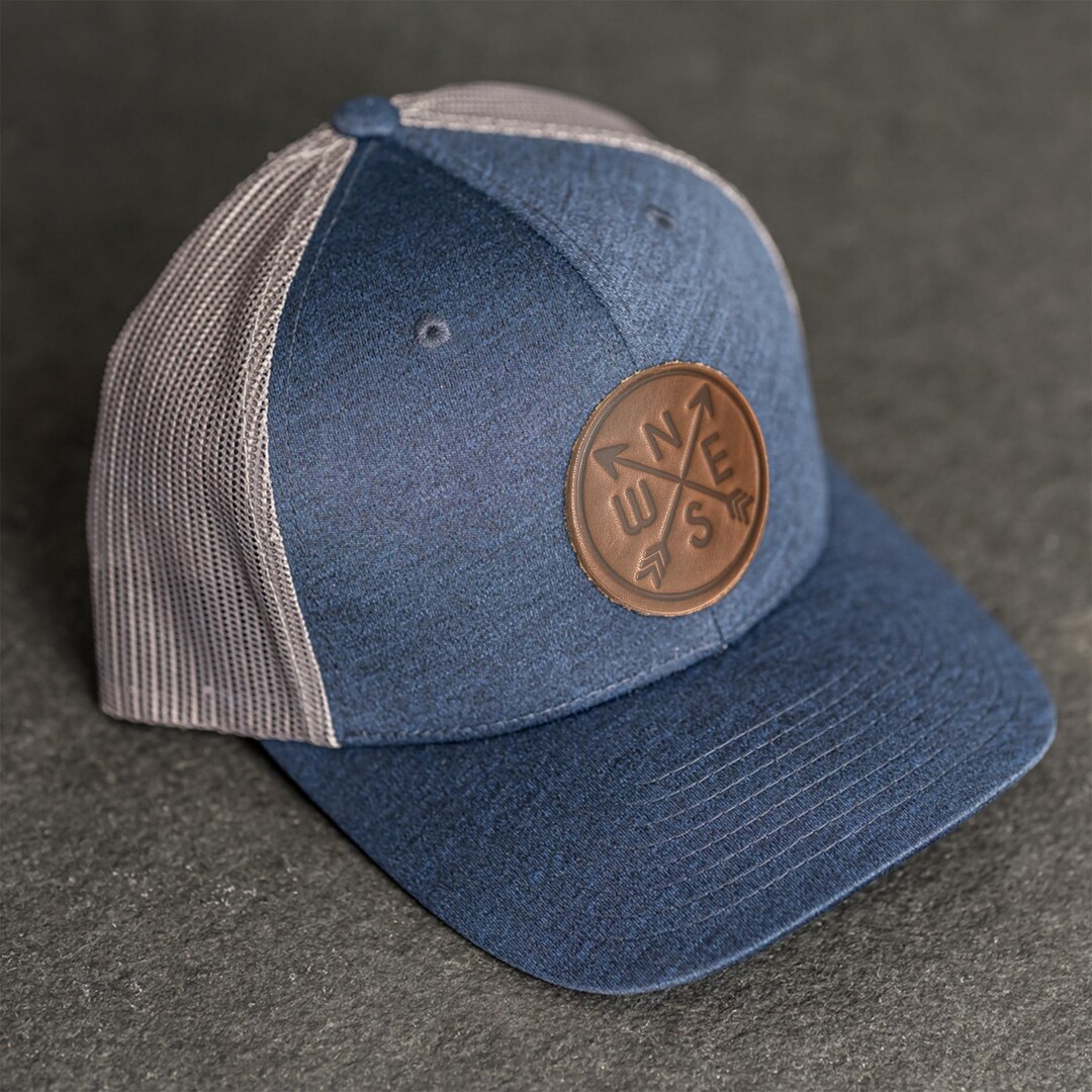 Compass Rose Performance Trucker Hat | Leather Patch Performance Style ...