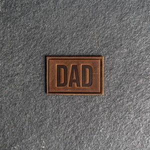 DAD Leather Patch | Optional Hook and Loop Fastener | 3" X 2" Rectangle ...