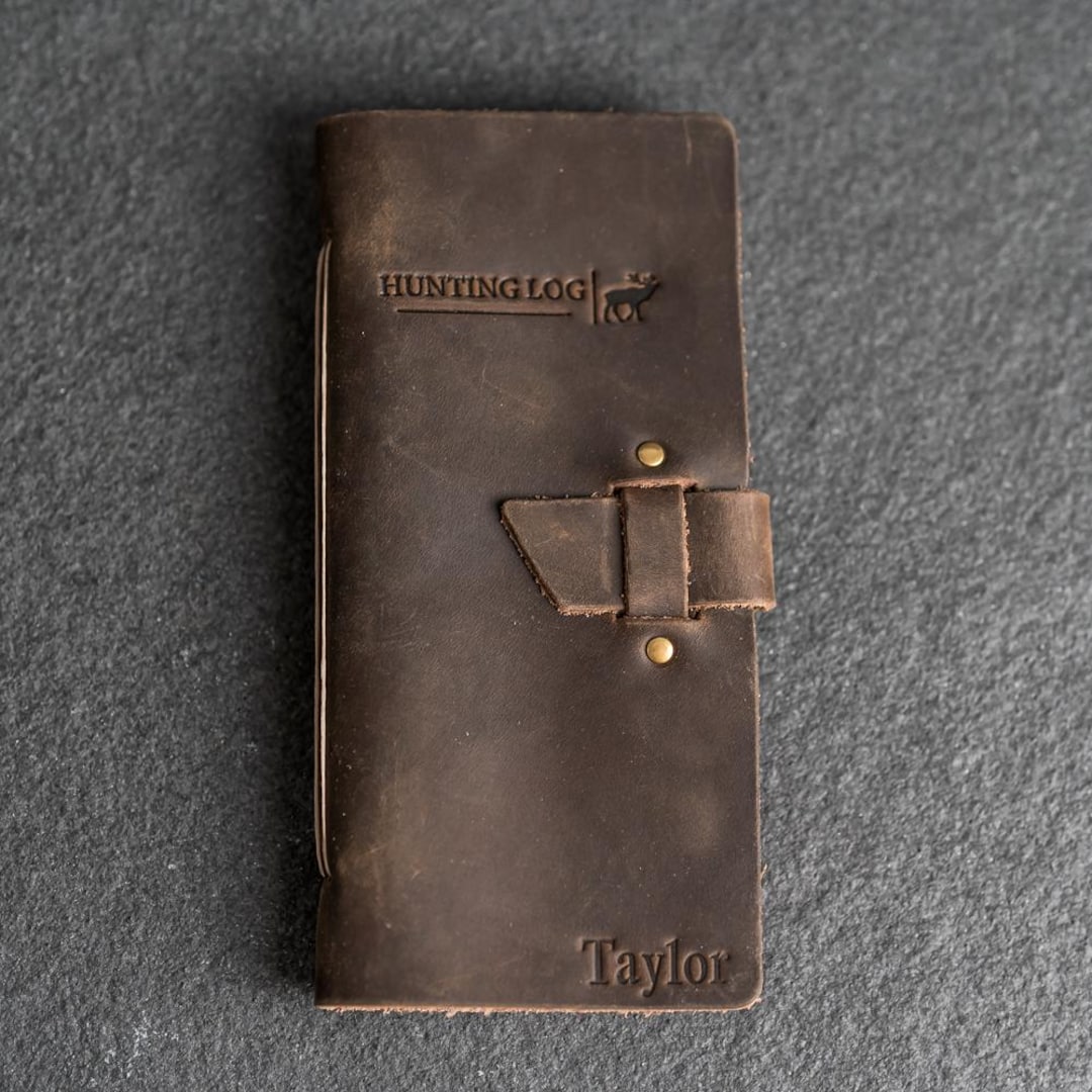 Leather Hunting Log Book With Buckle Closure | Custom Hunting Journal ...