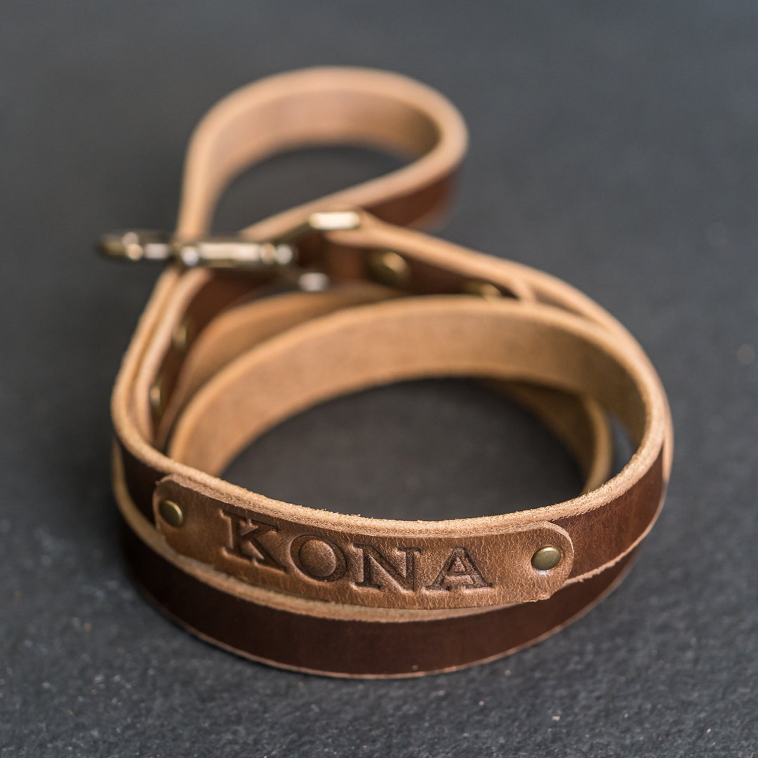 Personalized Leather Dog Leash | Classic Dog Leash | Custom Leather ...