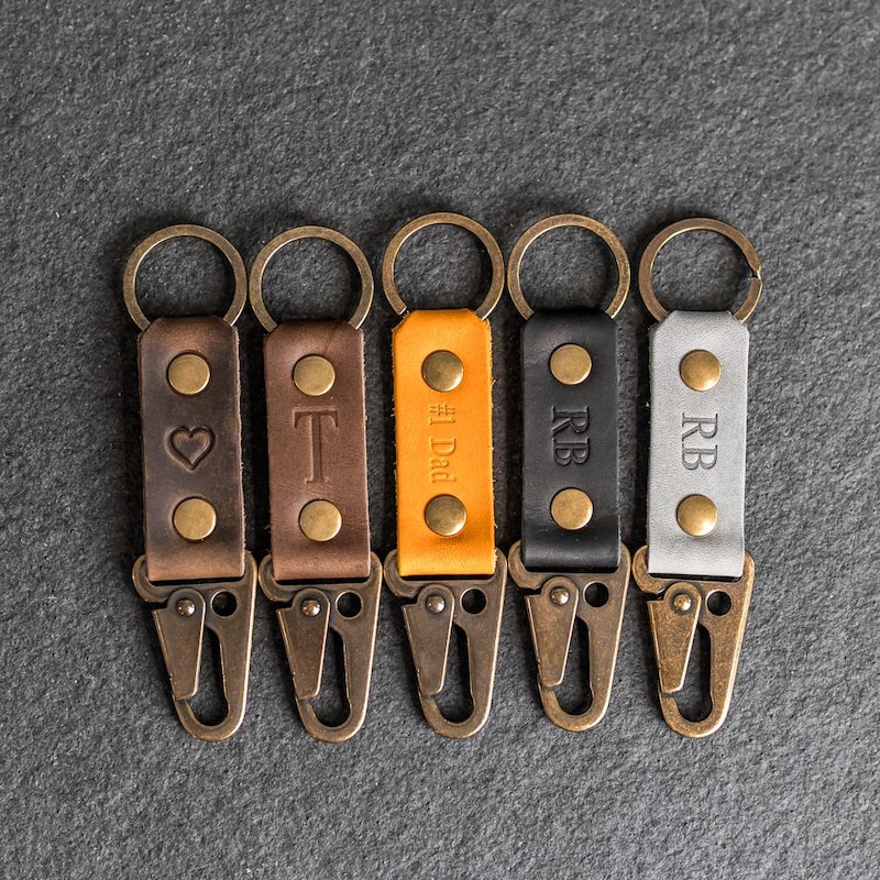 Leather Clip on Keyring - Etsy