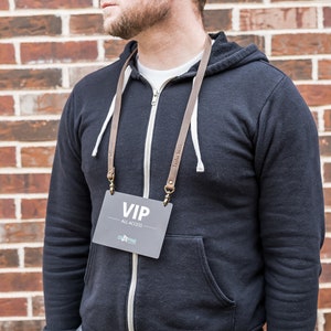 Leather Event Lanyard | Add Initials, Name, And/or Logo | Corporate ...