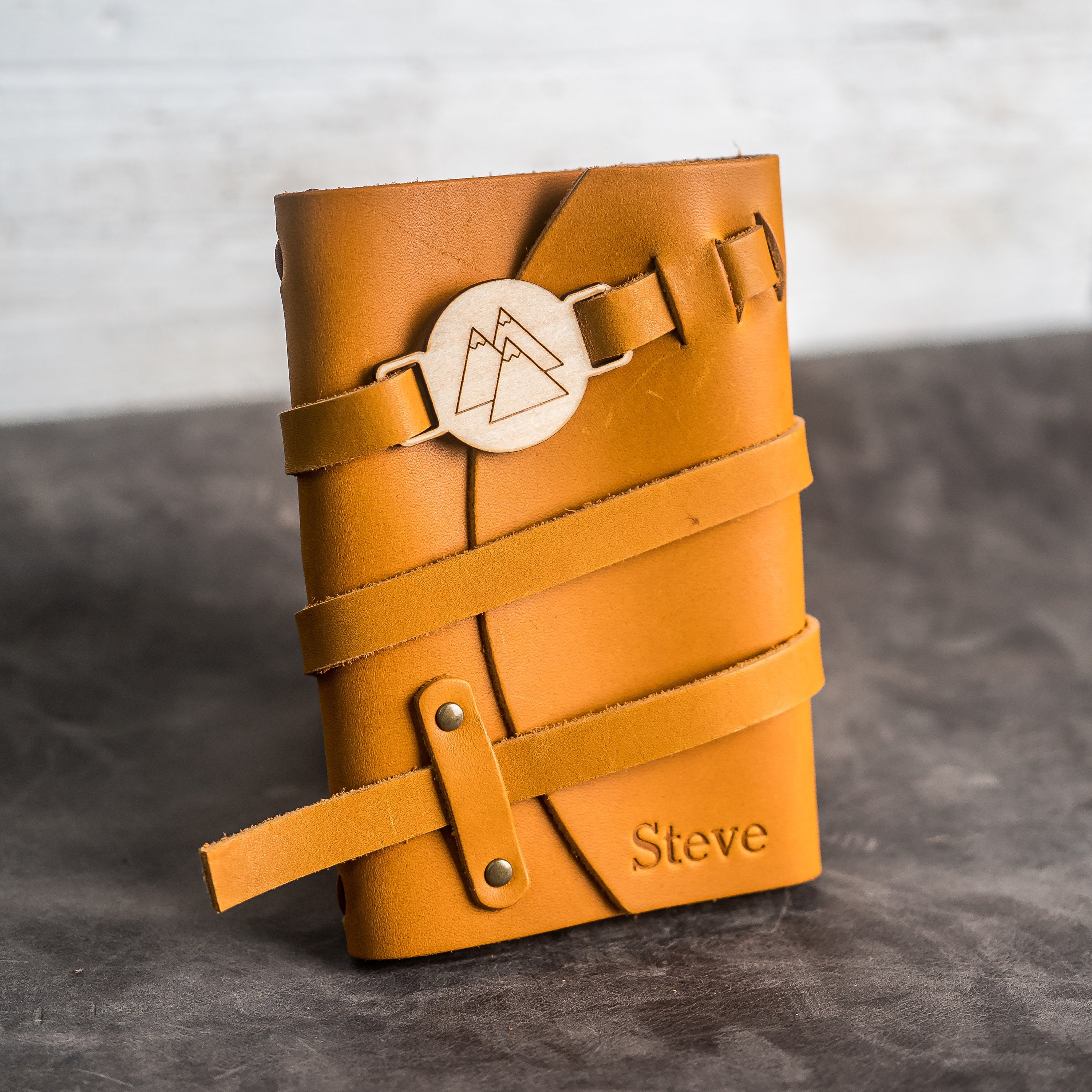 Refillable Leather Adventure Journal W/ Wrap Closure | Personalized ...