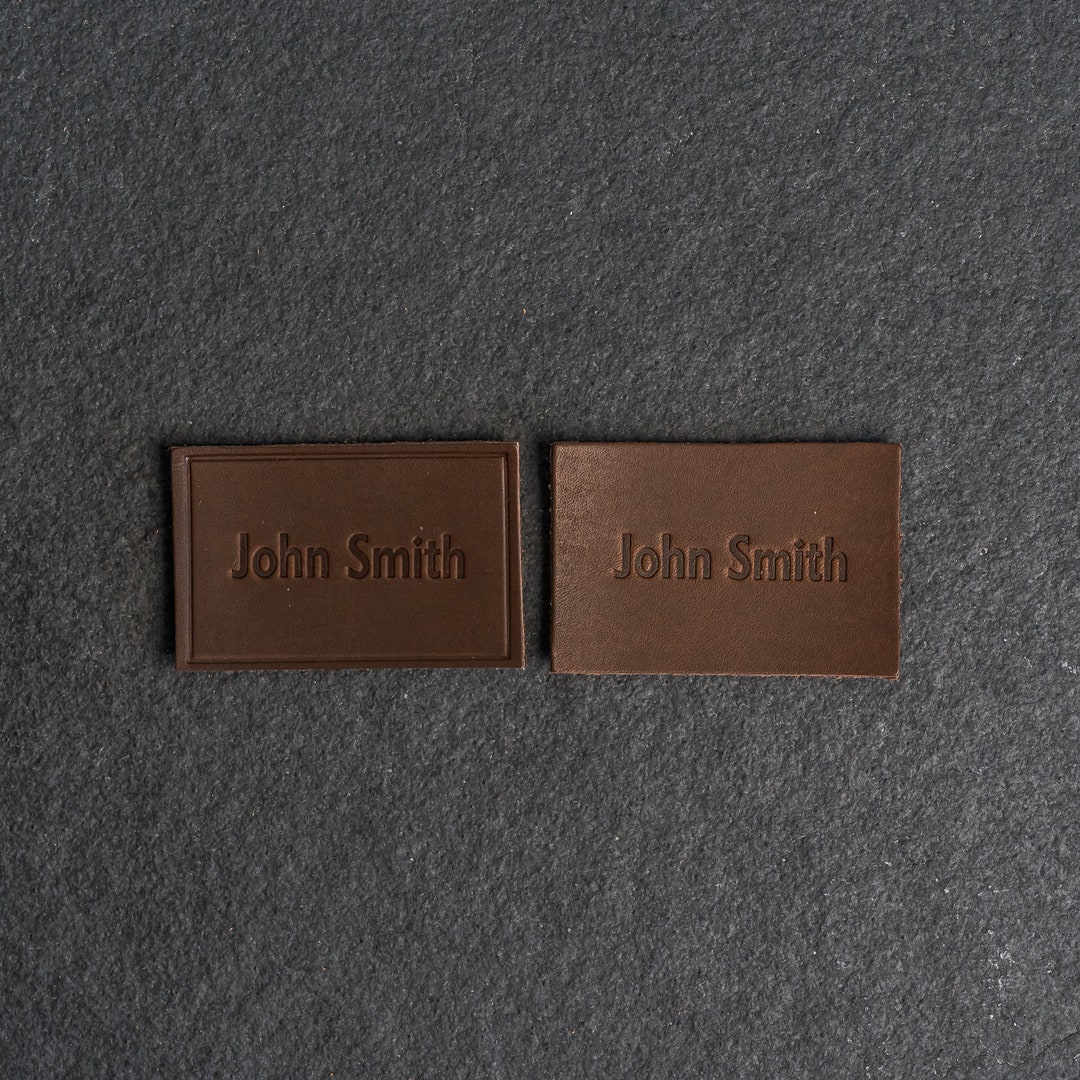 Personalized Leather Patch Custom With Logo, Text, or Initials Blank Patch Rectangle, Circle ...