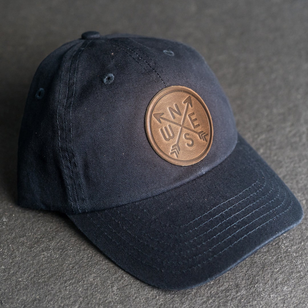 Compass Rose Unstructured Hat | Leather Patch Unstructured Style Hats ...