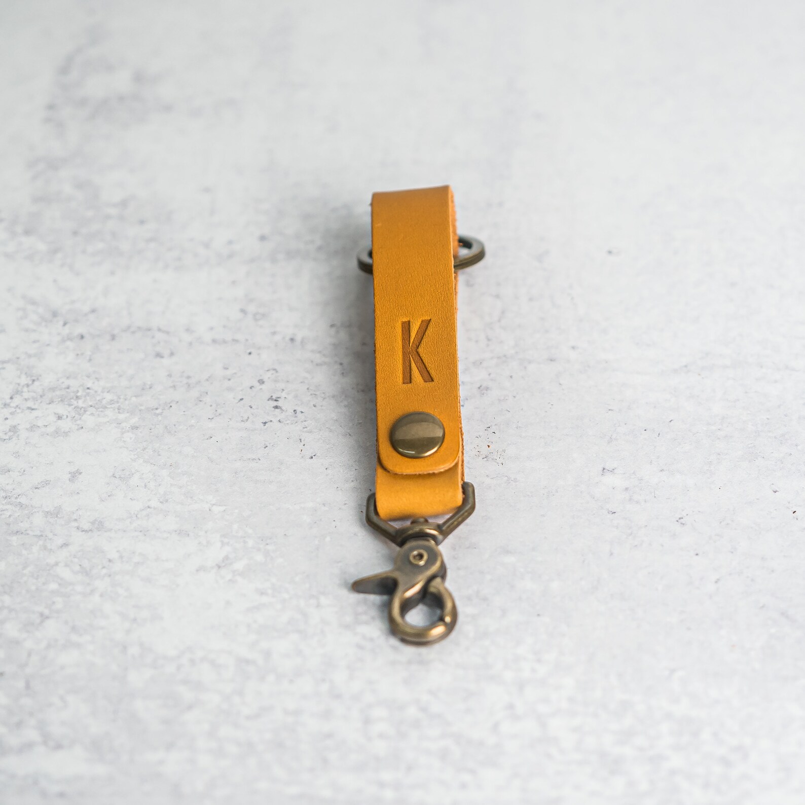 Personalized Leather Keychain Snap Closer With Keyring and - Etsy
