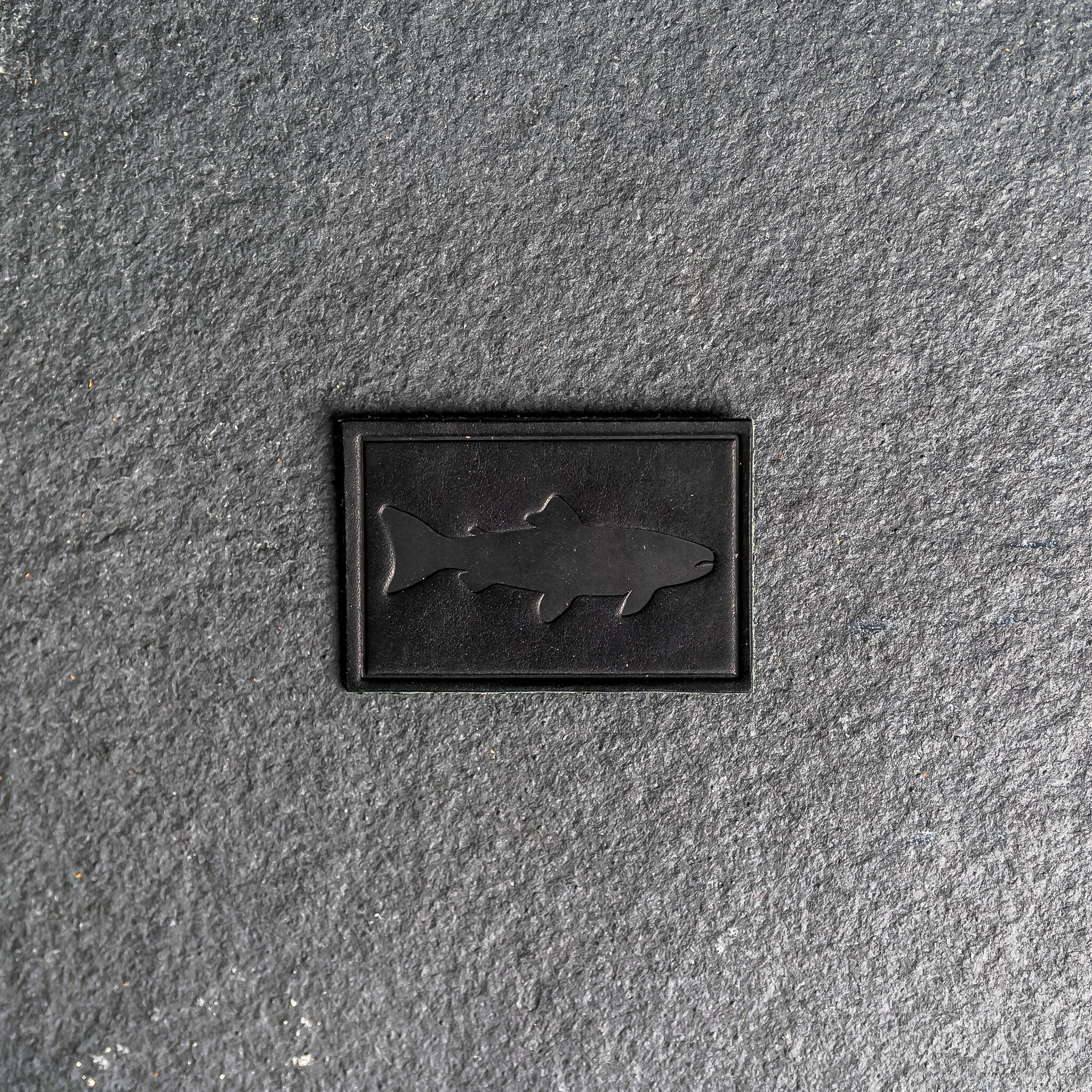 Fish Stamp Leather Patch | Optional Hook and Loop Fastener|3" X 2 ...