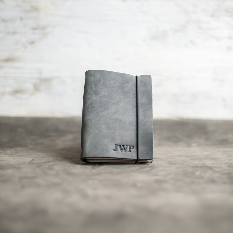 REFILLABLE Personalized Leather Pocket Journal With Elastic - Etsy