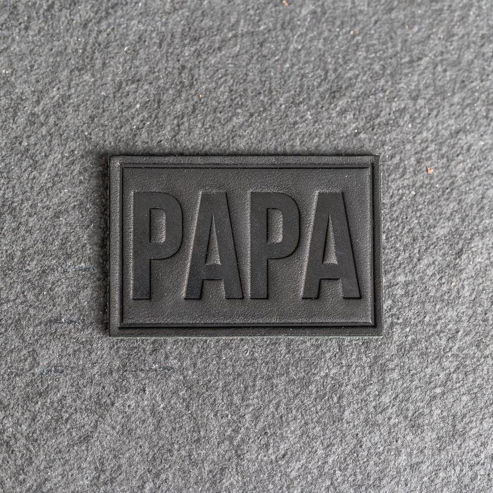 PAPA Leather Patch | Optional Hook and Loop Fastener | 3" X 2 ...