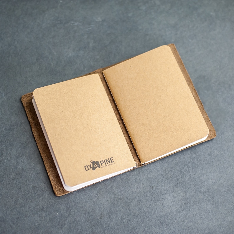 REFILLABLE Personalized Leather Pocket Journal With Elastic - Etsy