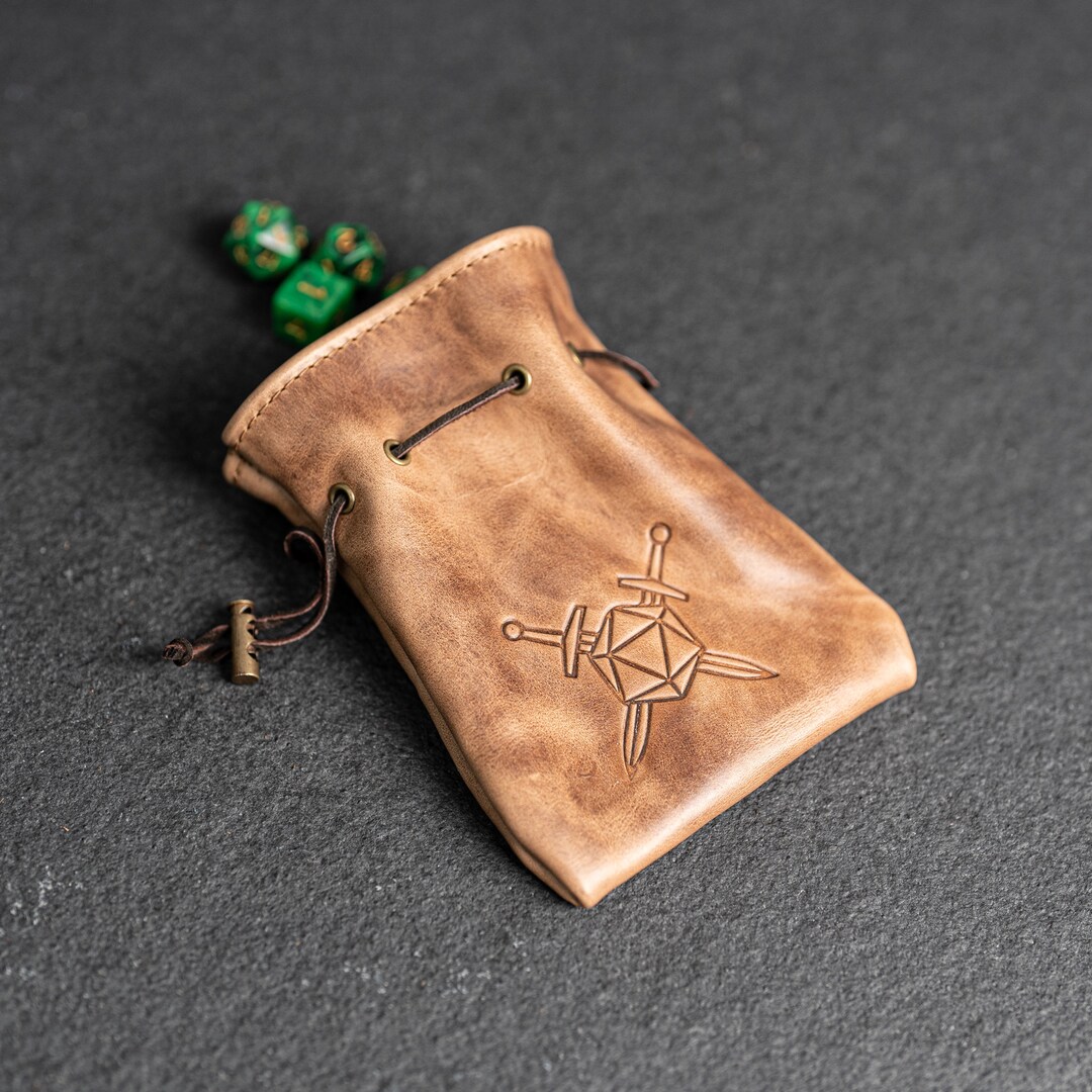 Personalized Dice Bags | Leather Dice Holder With D&D | Celtic Stamp ...