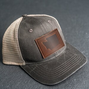 Washington Ponytail Hat | Leather Patch Ponytail Style Hats | State of ...