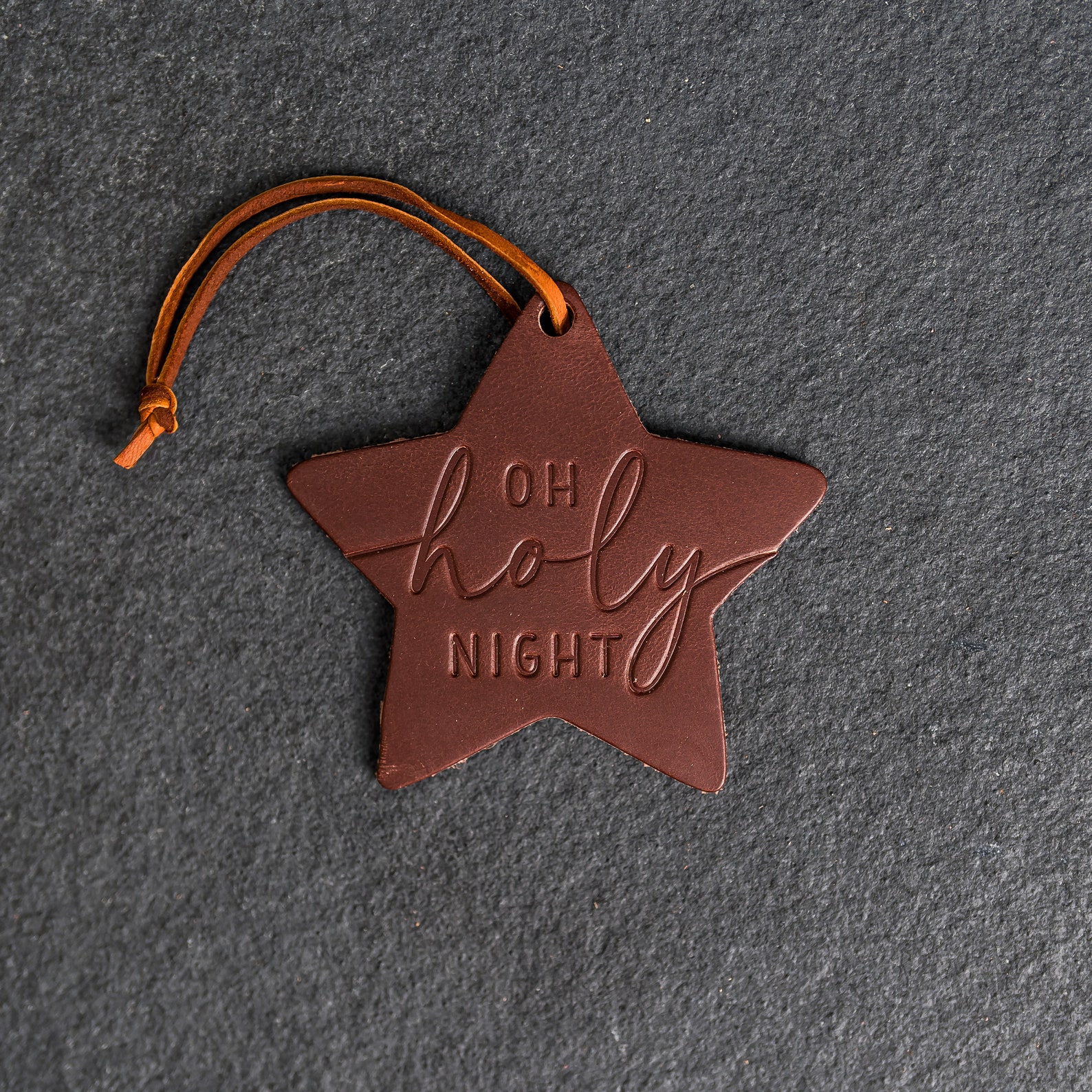 O Holy Night Star Shape Leather Christmas Ornament | Stocking Tags ...
