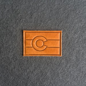 Colorado Flag Leather Patch Velcro Option 3 X 2 Rectangle Colorado ...