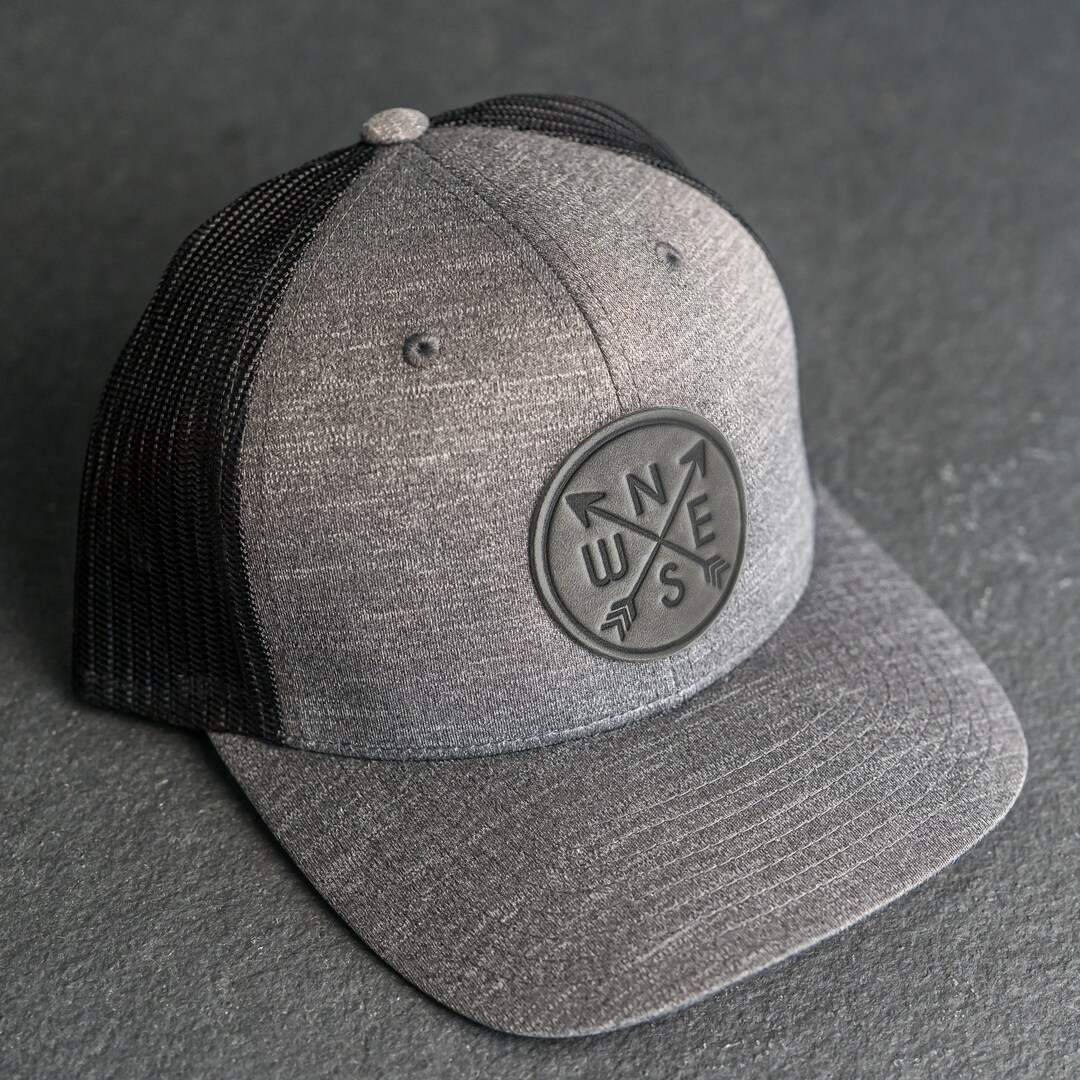 Compass Rose Performance Trucker Hat | Leather Patch Performance Style ...