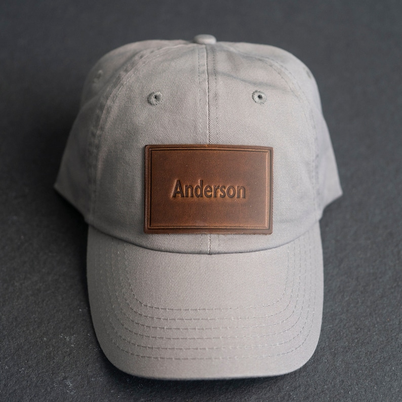 Personalized Unstructured Hat Leather Patch Unstructured - Etsy