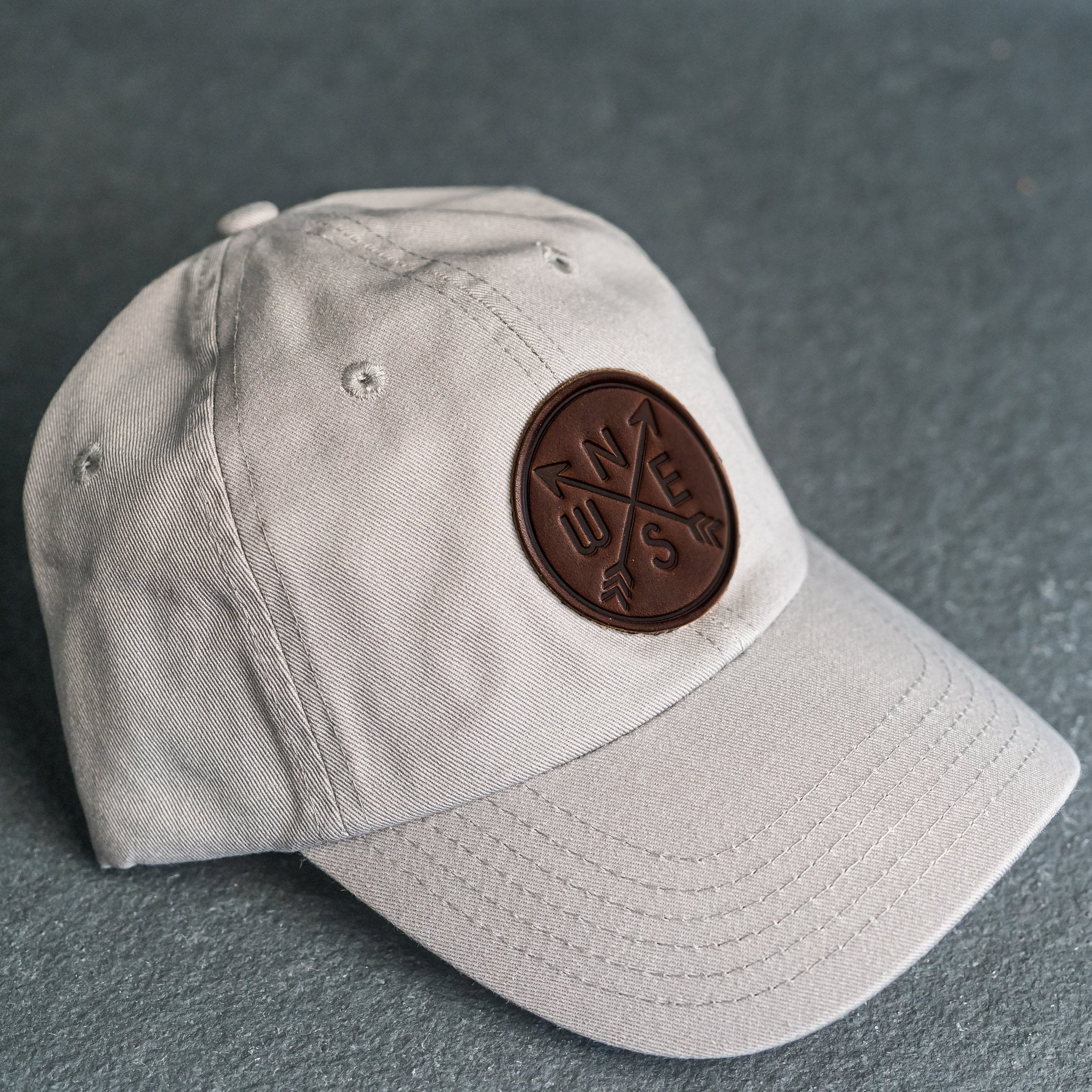 Compass Rose Unstructured Hat | Leather Patch Unstructured Style Hats ...