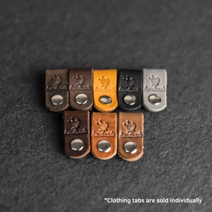Leather Clothing Tab - Handmade Stamp| W/ Chicago Screw | Mother's Day ...