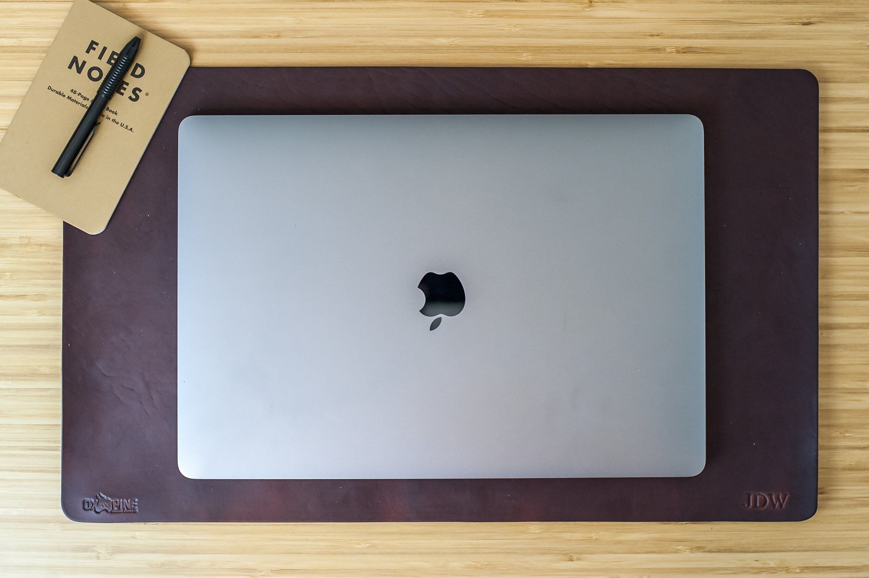 Personalized Leather Desk Mat Full Grain HORWEEN Leather - Etsy
