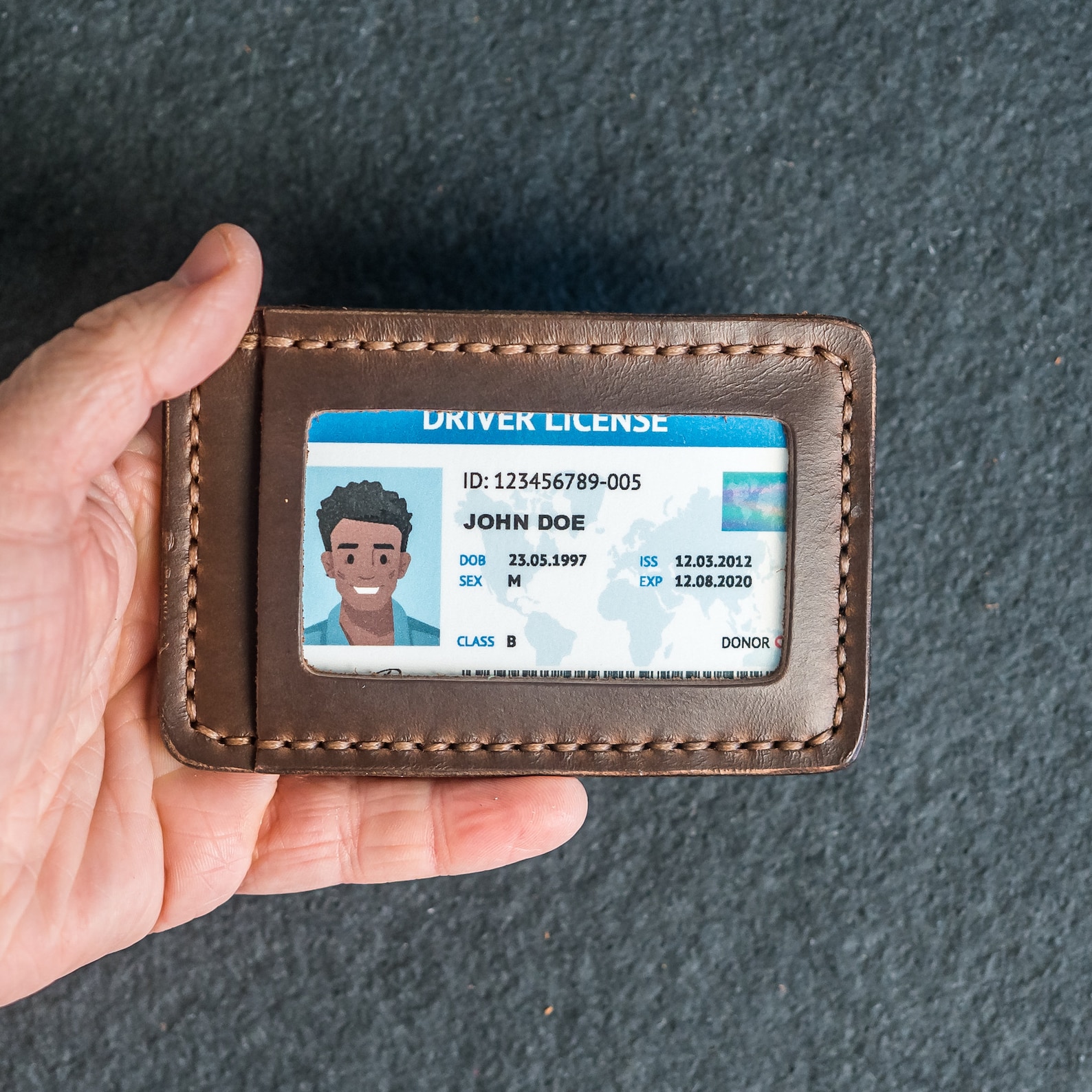 Personalized Leather ID Wallet Small Wallet Men's - Etsy