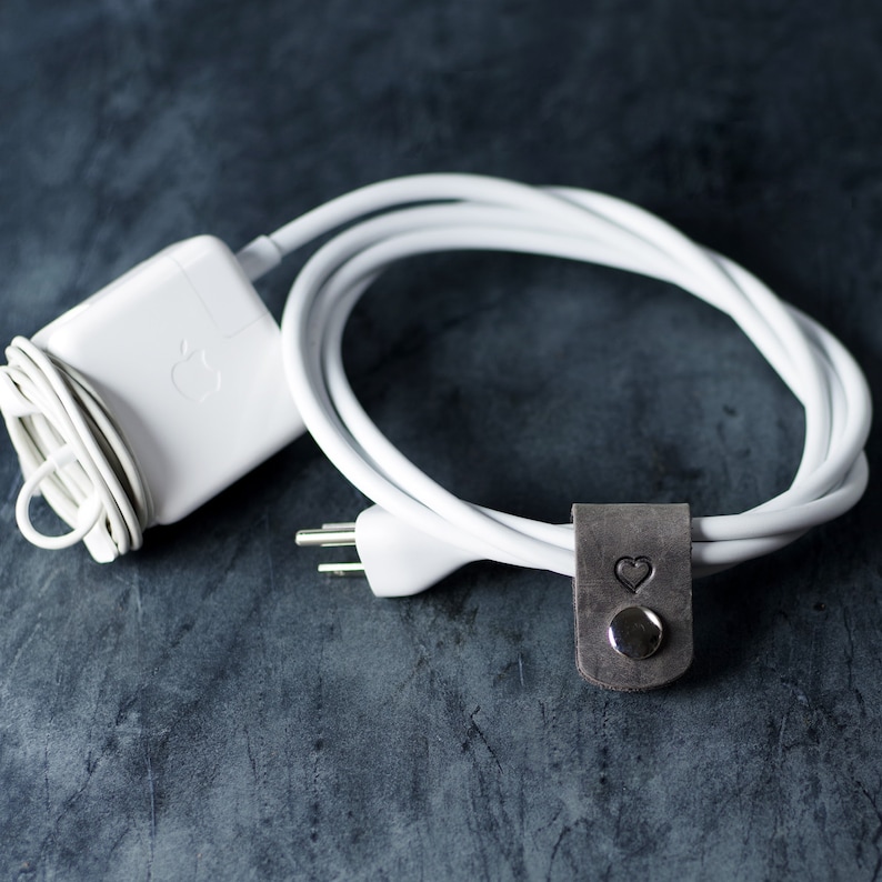 Personalized Leather Cord Wraps Laptop Charger Organizer - Etsy