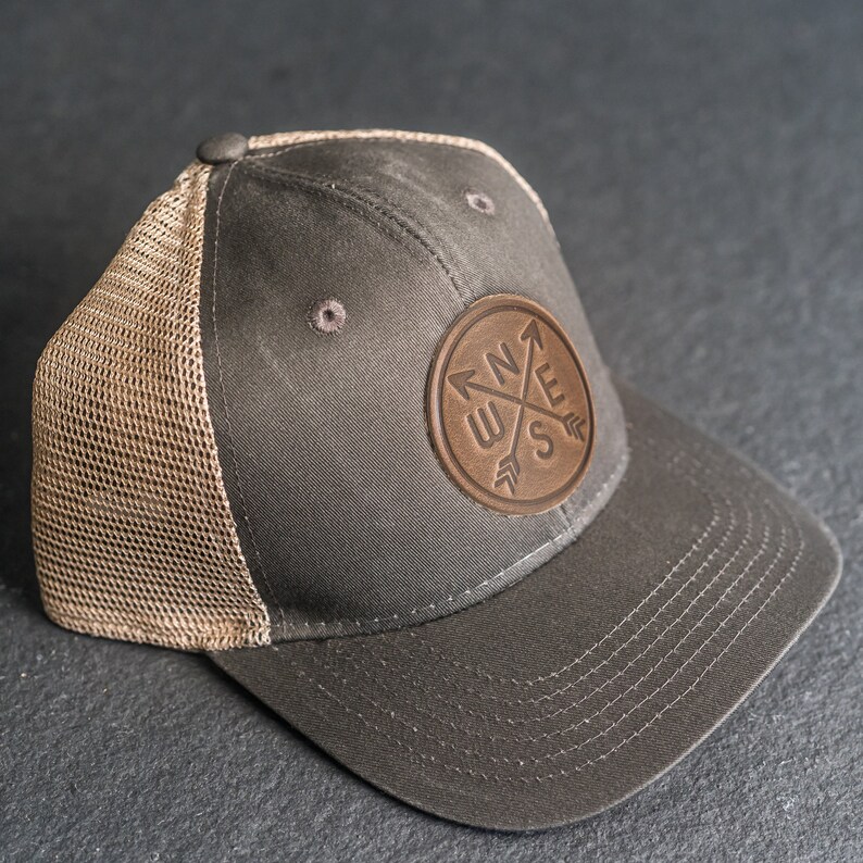 Compass Rose Ponytail Hat | Leather Patch Ponytail Style Hats ...