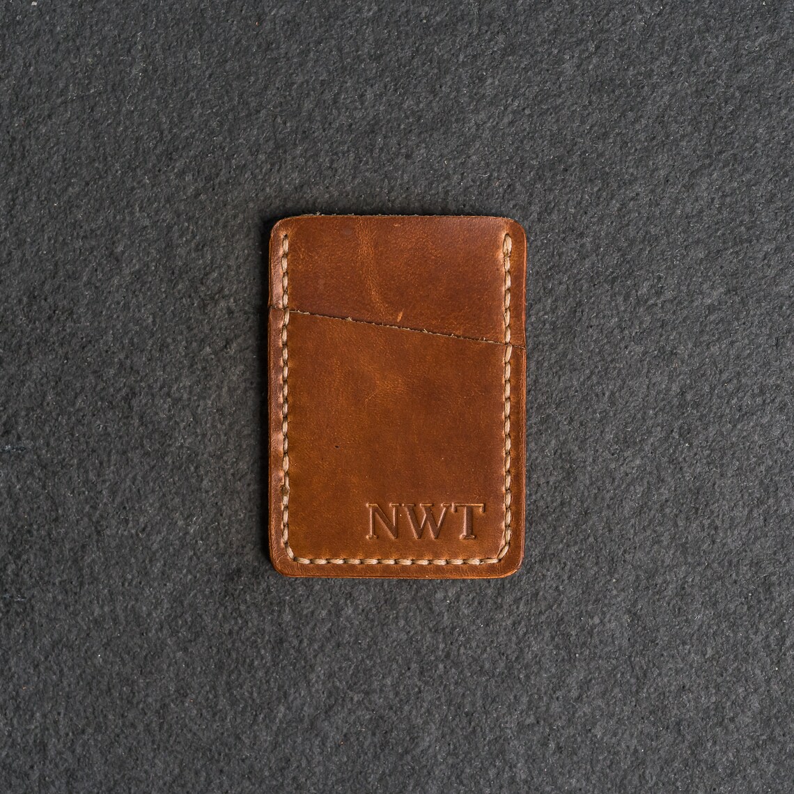 Personalized Leather Two Pocket Wallet | Small Minimalist Wallet | Men ...
