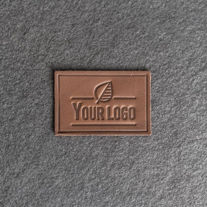 Your Logo Rectangle Leather Patch | Optional Hook and Loop Fastener | 3 ...