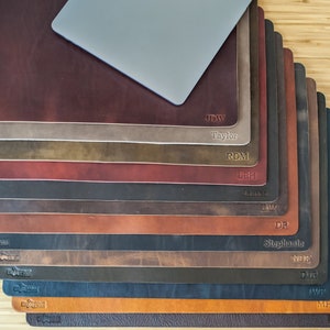 Personalized Leather Desk Mat Full Grain Premium HORWEEN | Etsy