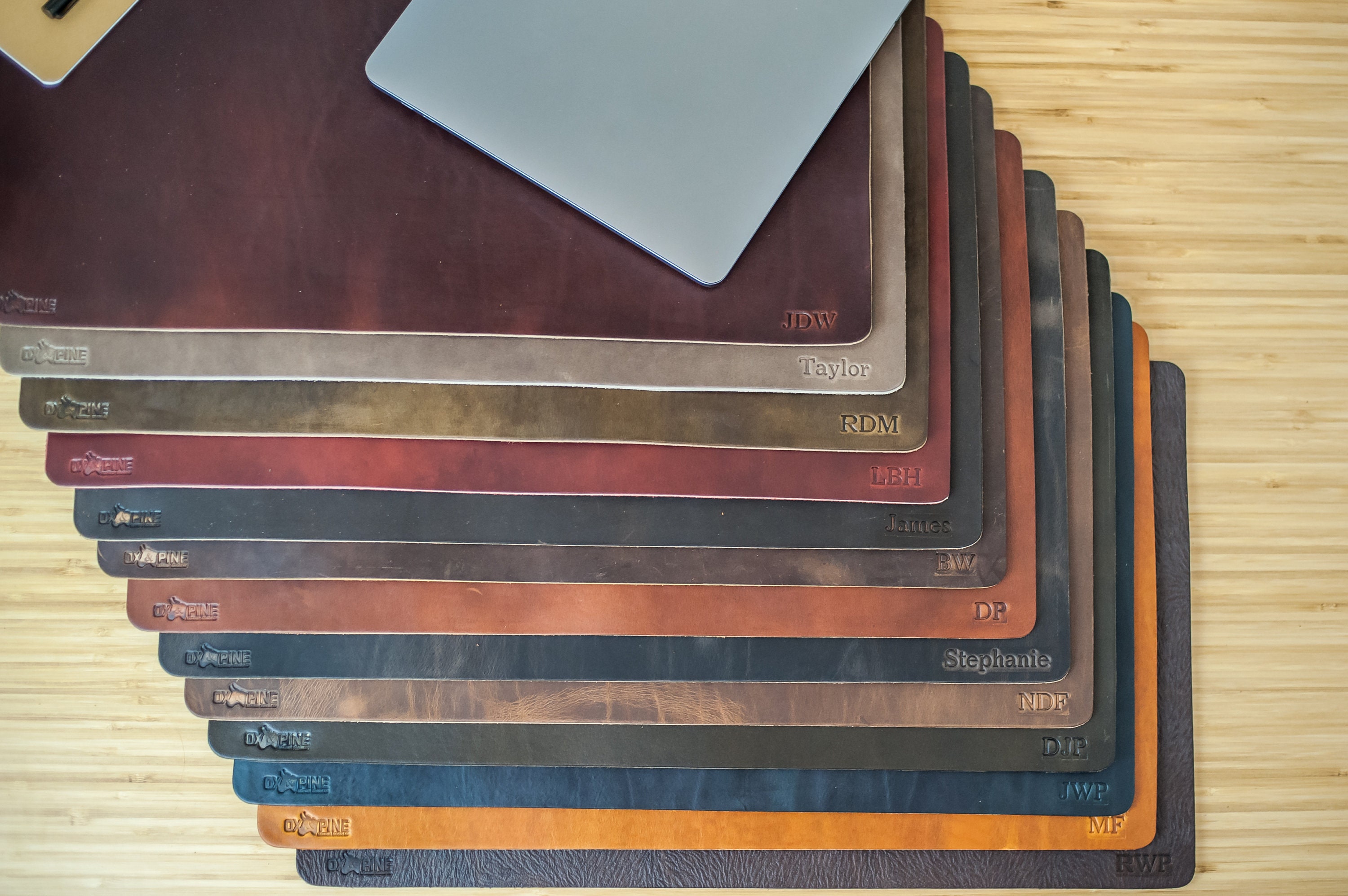 Personalized Leather Desk Mat Full Grain Premium HORWEEN | Etsy