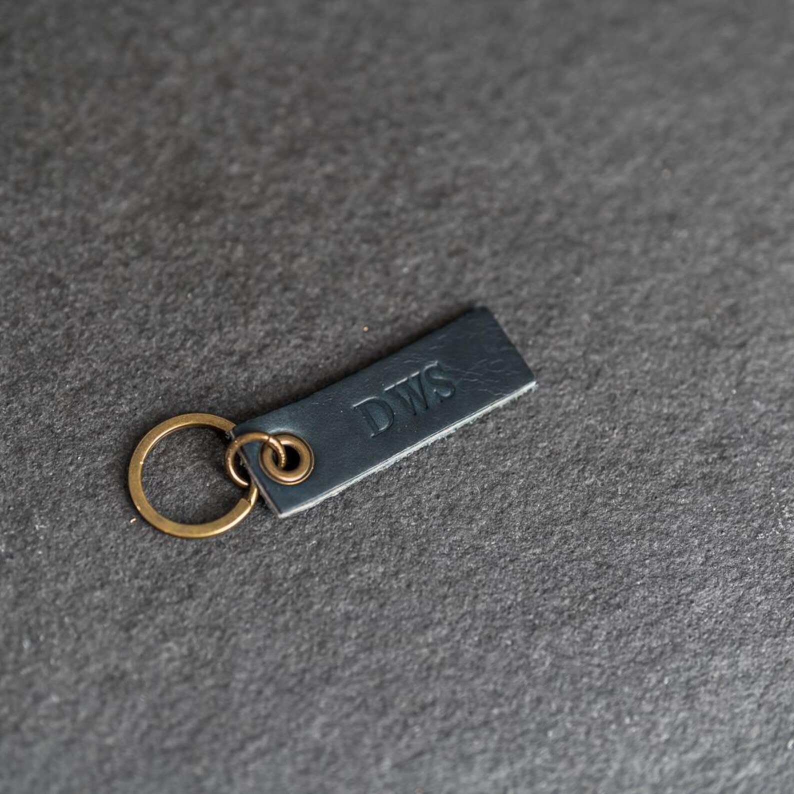 Personalized Premium Leather Keychain With Antique Brass Keyring ...