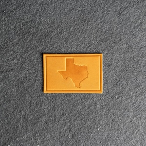 Texas Leather Patch | Optional Hook and Loop Fastener | 3" X 2 ...