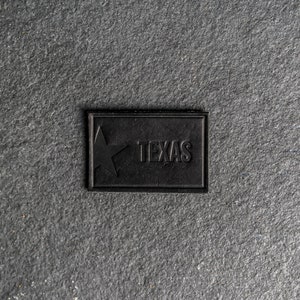 Texas Leather Patch |optional Hook and Loop Fastener|3" X 2" Rectangle ...