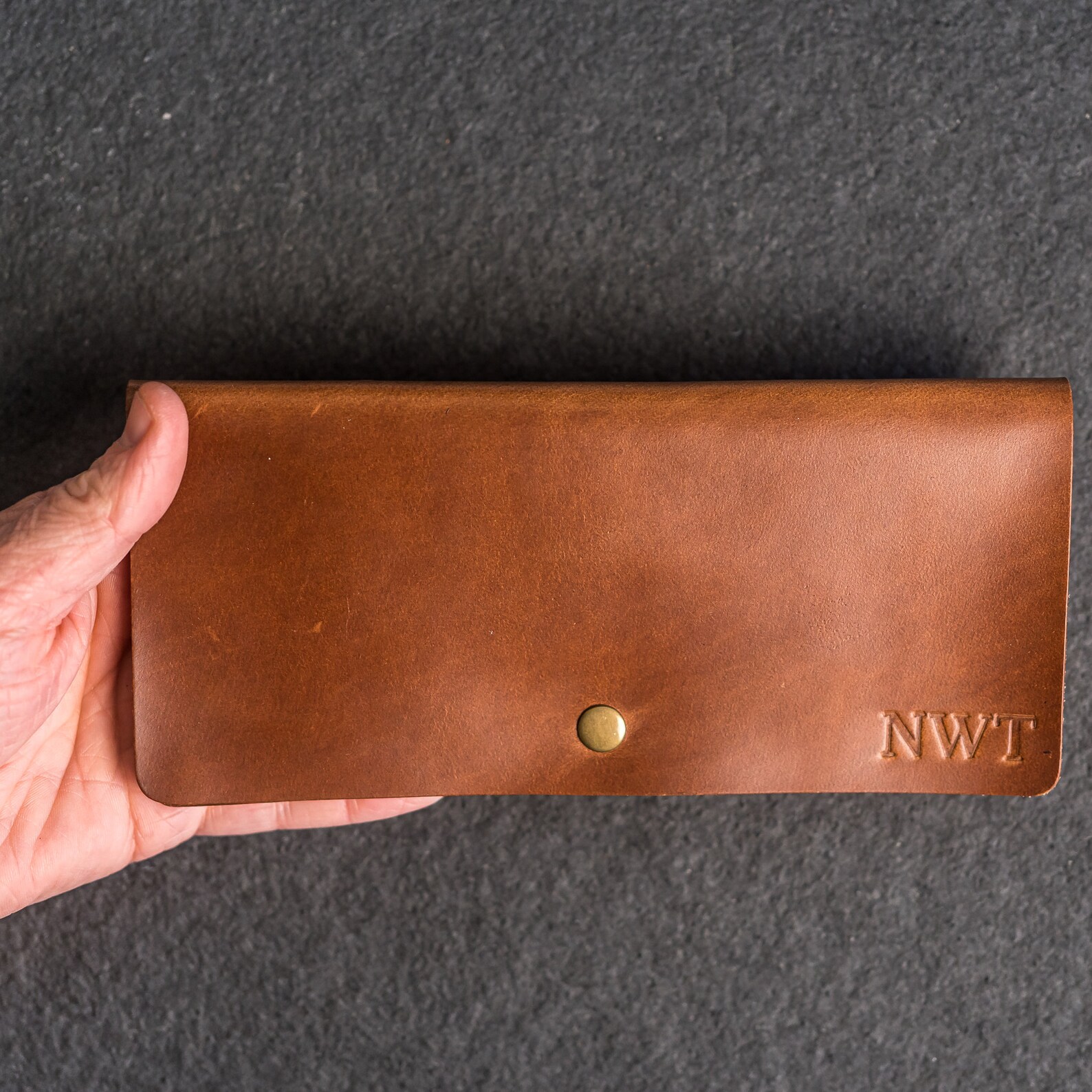 Personalized Leather Long Wallet Single Sided Long - Etsy
