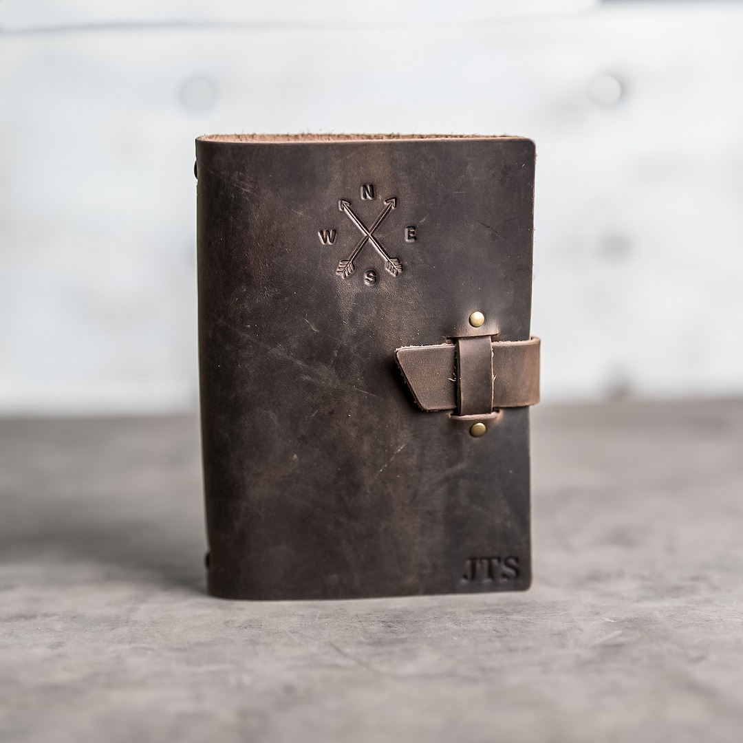 Refillable Leather Adventure Journal W/ Buckle Closure | Personalized ...