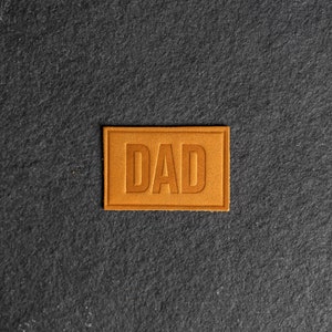 DAD Leather Patch | Optional Hook and Loop Fastener | 3" X 2" Rectangle ...