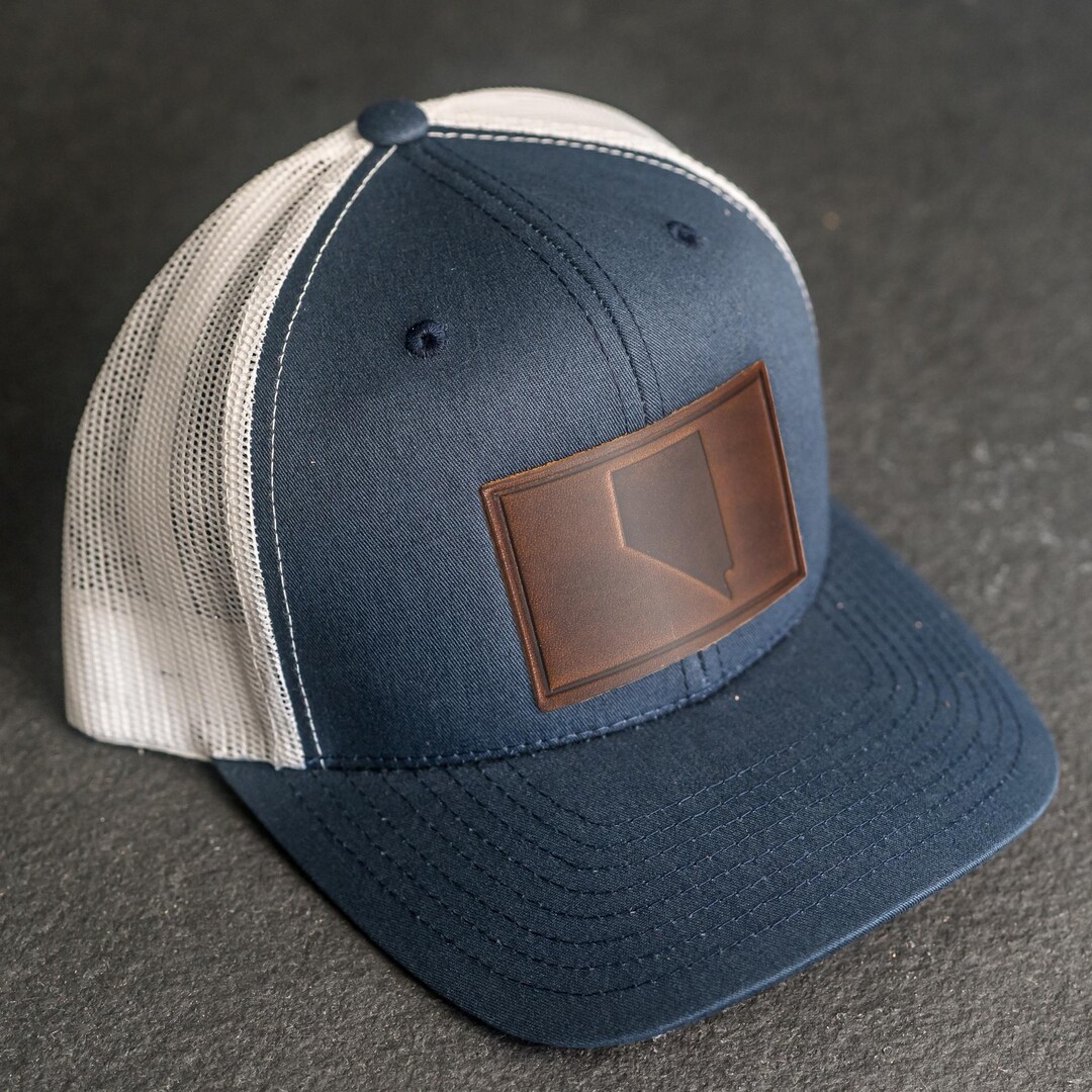 Nevada Hat | Leather Patch Trucker Style Hats for Men and Women | State ...