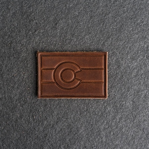 Colorado Flag Leather Patch Velcro Option 3 X 2 Rectangle Colorado ...