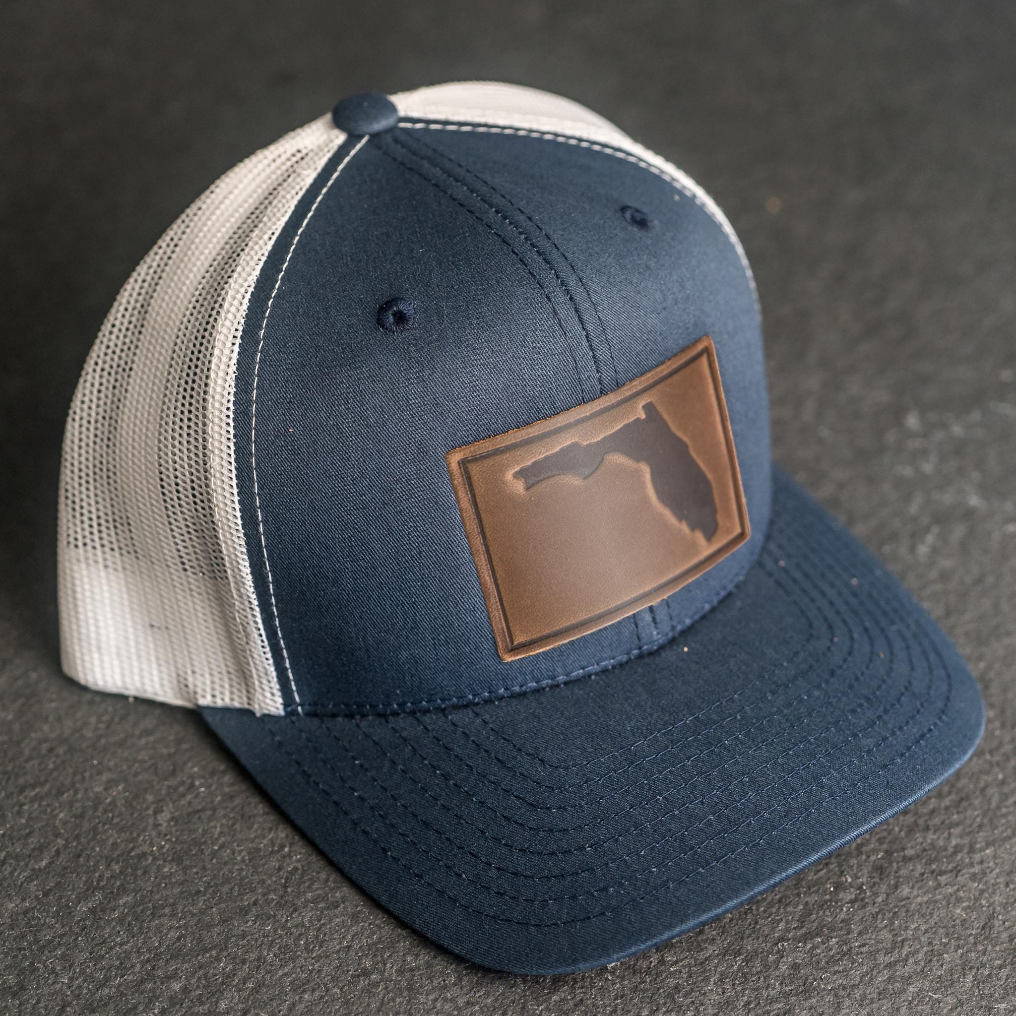 Florida Hat | Leather Patch Trucker Style Hat for Men or Women | State ...