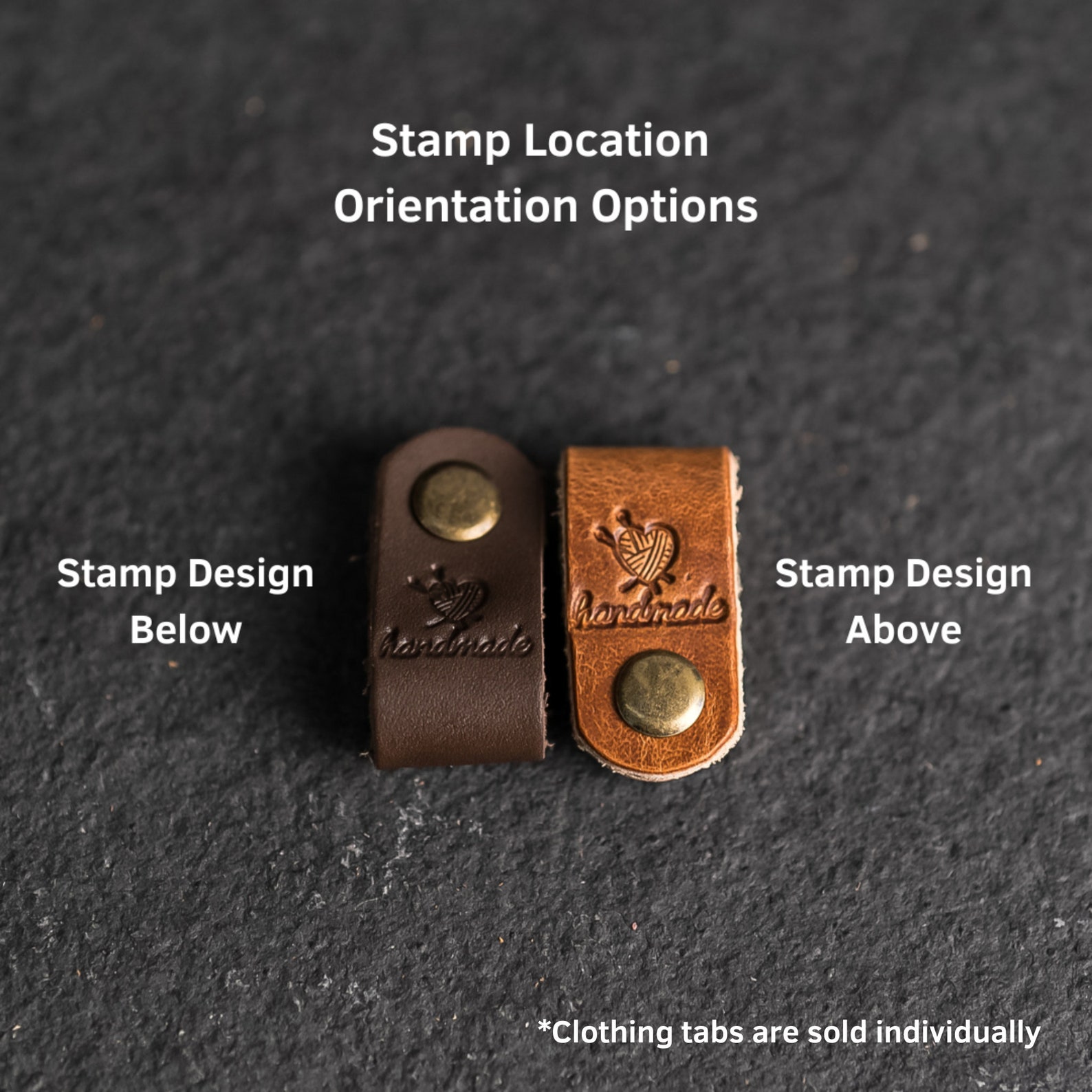 Leather Clothing Tab - Handmade Stamp| W/ Chicago Screw | Mother's Day ...