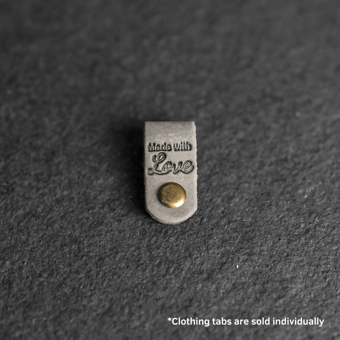 Made With Love Leather Clothing Tabs With Chicago Screw | Knitting Gift ...
